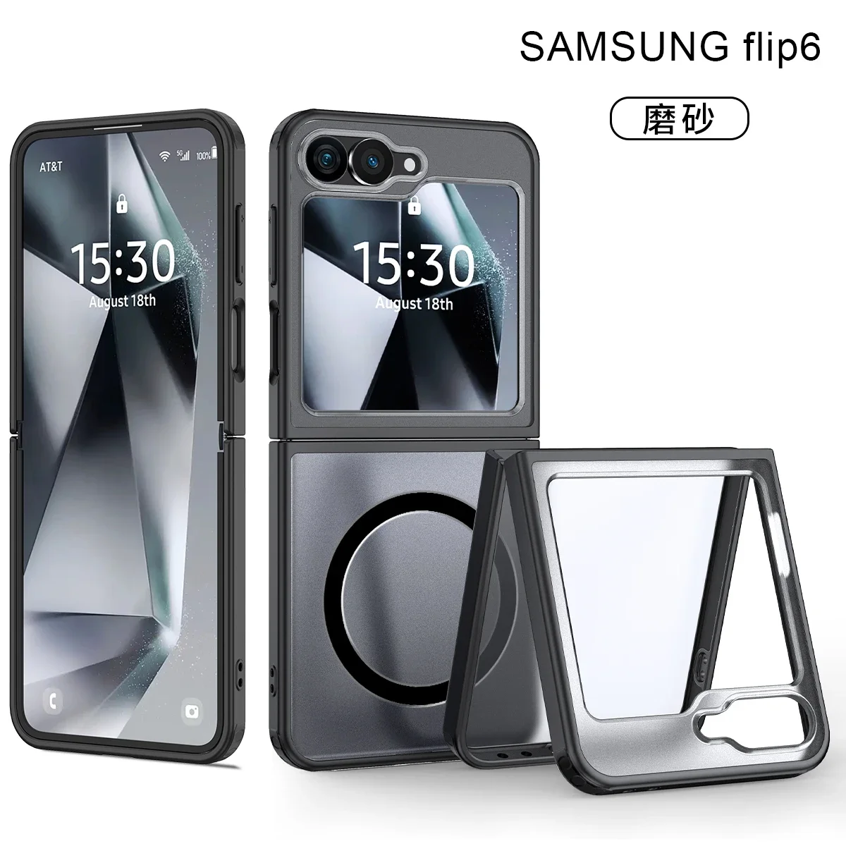 For-Samsung-Galaxy-Z-Flip-6-ZFlip6-Magsafe-Case-Transparent-Matte-Skin ...