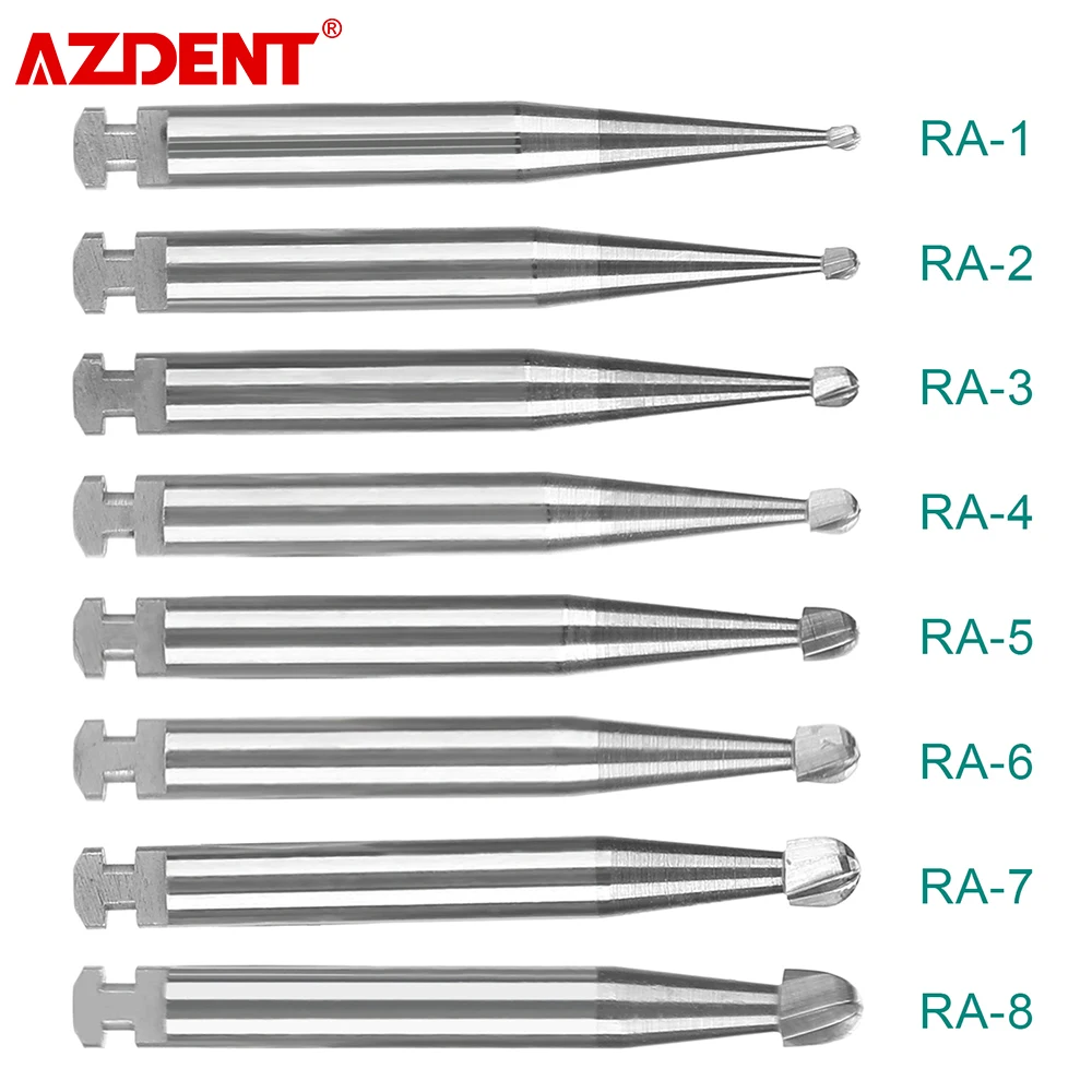 AZDENT-5pcs-Box-Dental-Tungsten-Carbide-Burs-Low-Speed-Round-RA-Series ...