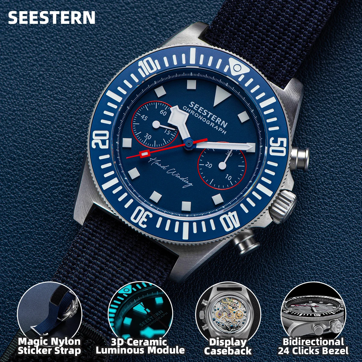 SEESTERN-Chronograph-Man-of-Watch-Mechanical-Tianjin-ST1901-Movement ...