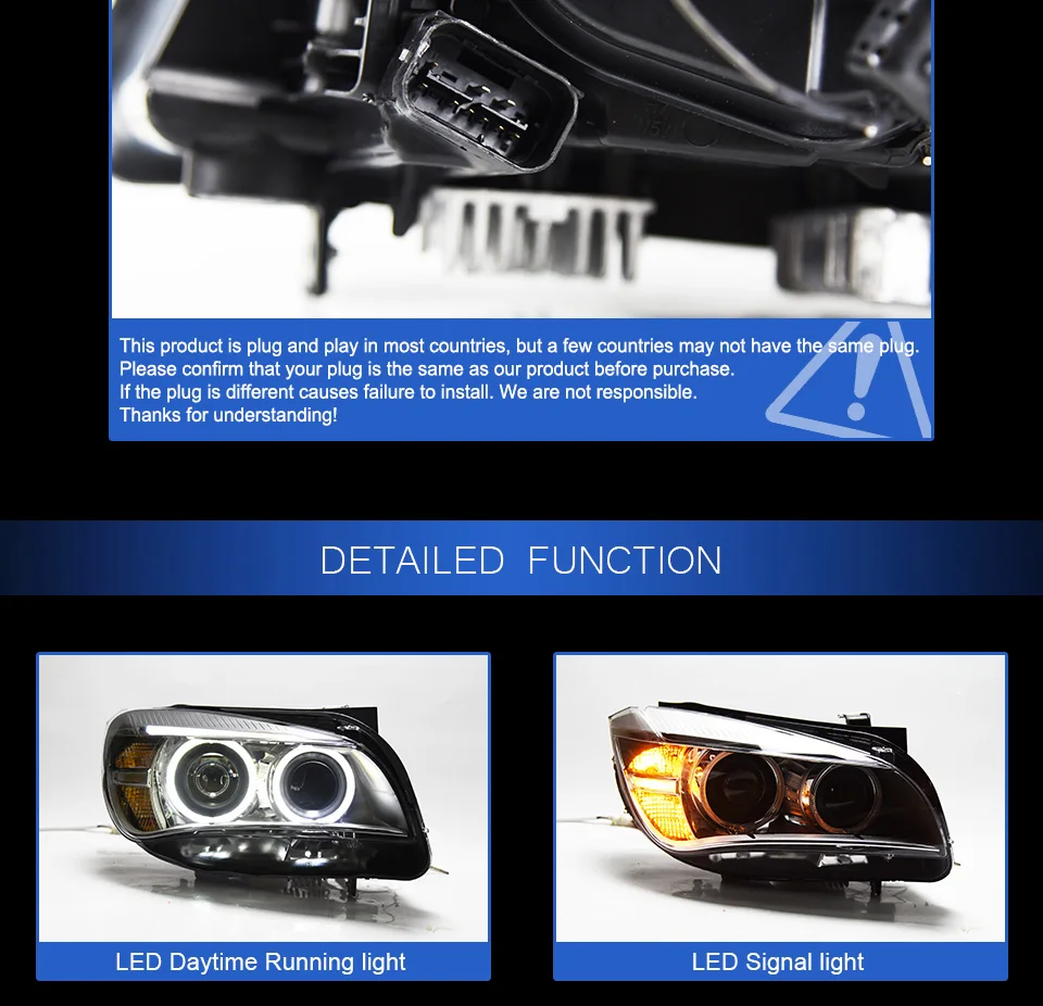 Car Lights For Bmw X1 Headlights 2011-2015 E84 Led Headlight Angel Eye ...