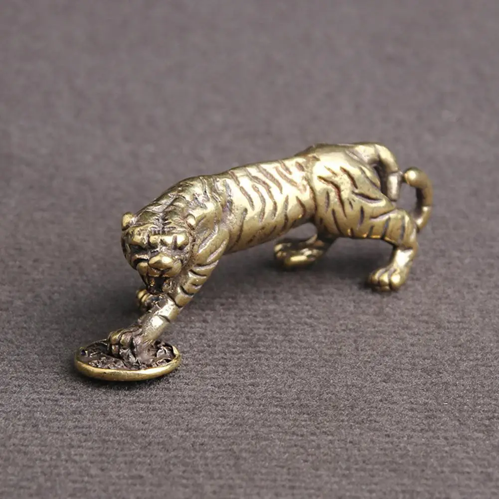 Tiger Decor Animal Statue Exquisite Workmanship Festal Metal ...