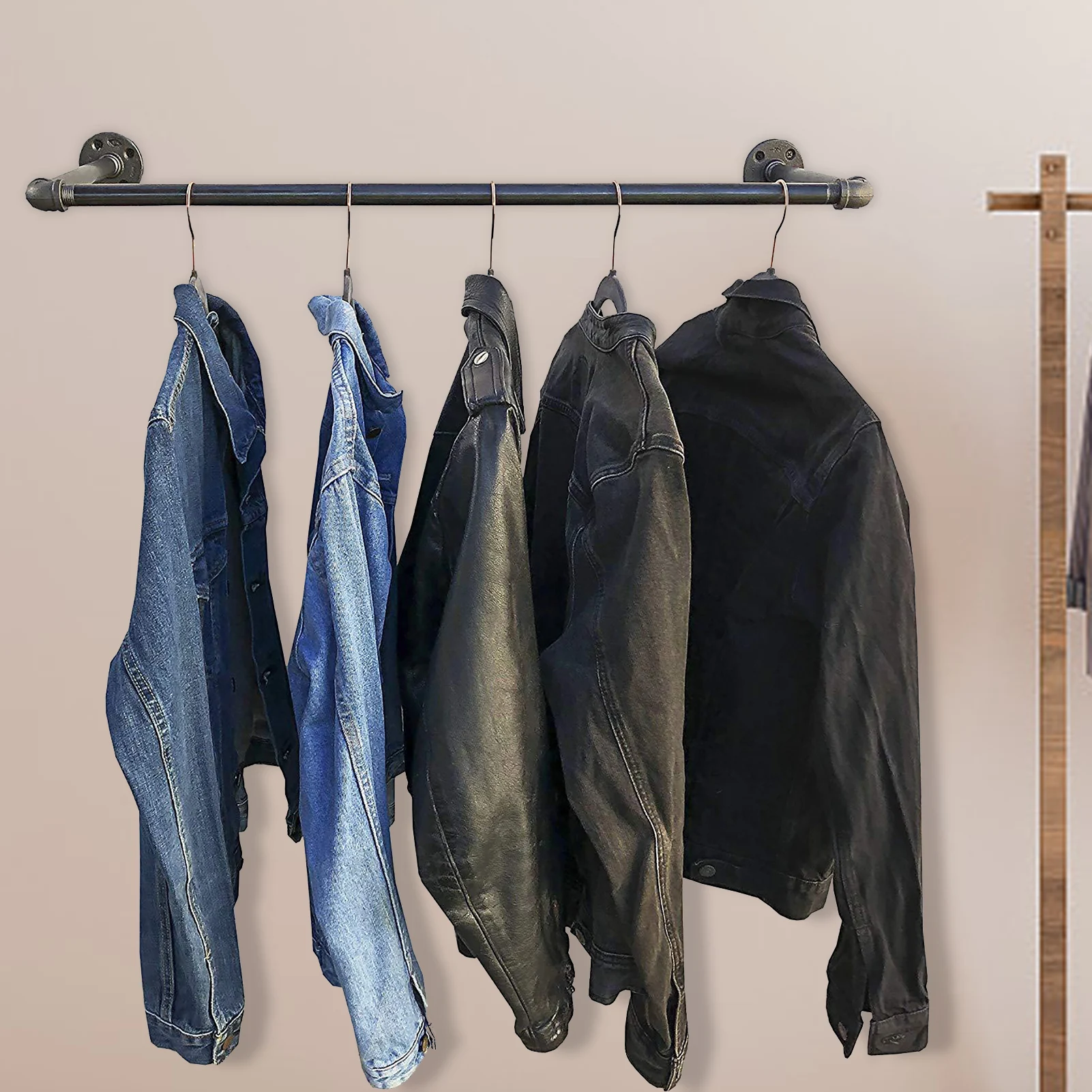 Perchero-de-tuber-a-Industrial-desmontable-barra-de-suspensi-n-de-ropa ...