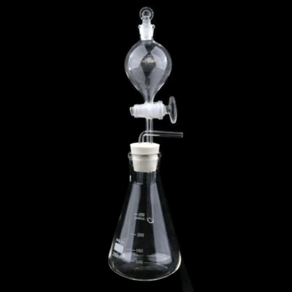 New-Glass-Conical-Flask-Separatory-Funnel-Stopper-Lab-Gas-Generator ...