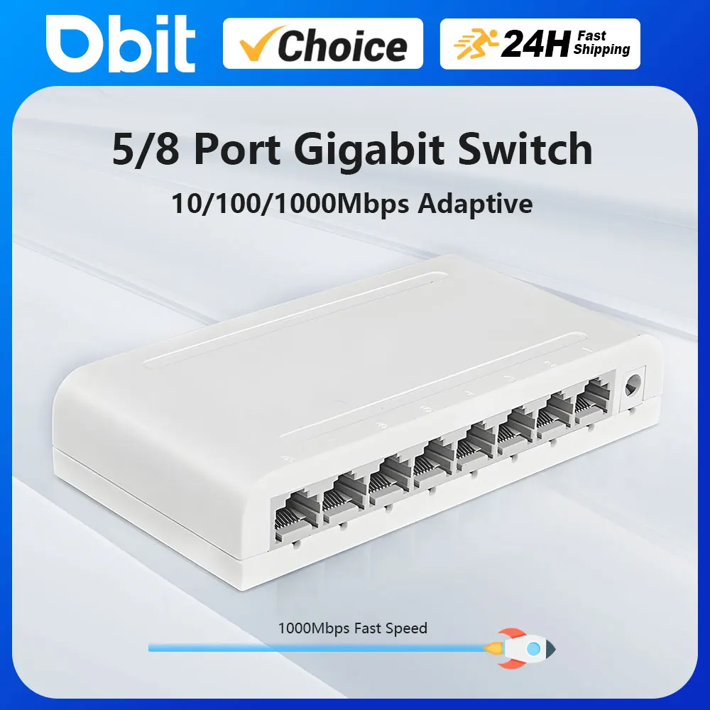 Commutateur Ethernet à 5/8 ports, 10/100/1000Mbps, adaptateur réseau ...