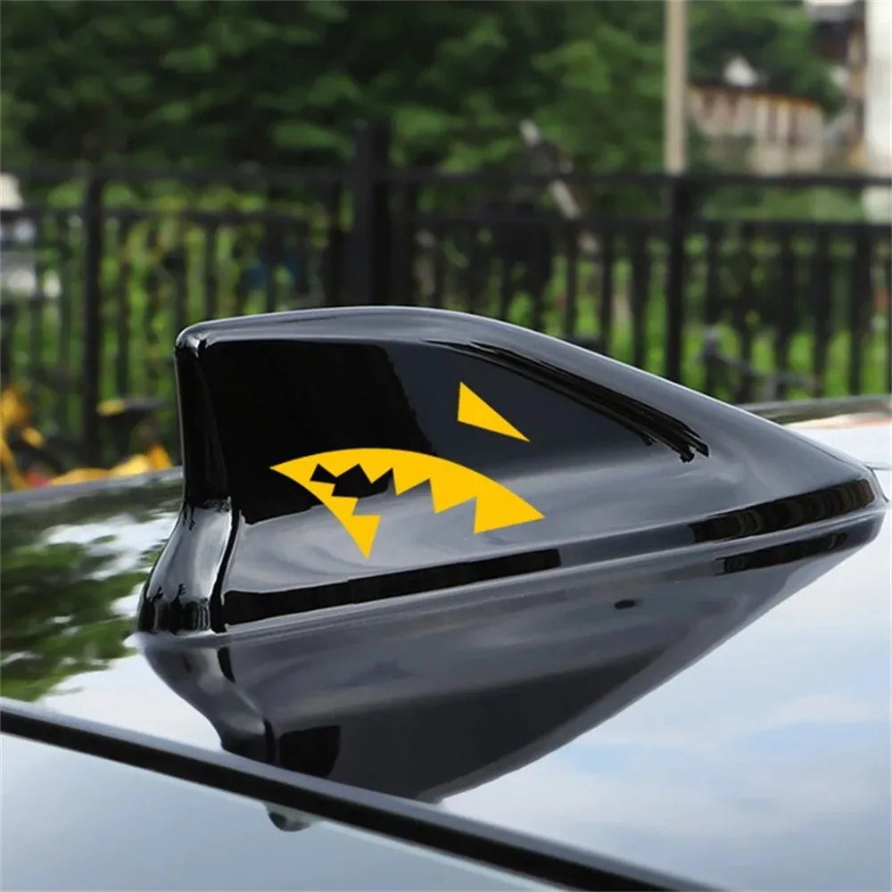 2PCS-JDM-Shark-Fin-Antenna-Car-Sticker-Creative-Shark-Mouth-Vinyl-Decal ...