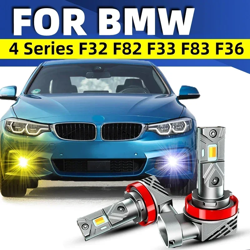 2x Car LED Front Fog Lights Bulbs Dual Colors Switchback White Yellow ...