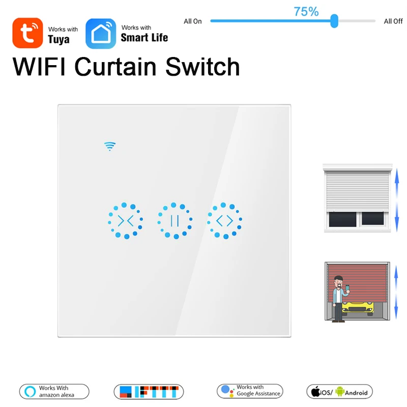 Tuya Smart WiFi Curtain Switch,Blind Switch Roller Shutter,Electric ...
