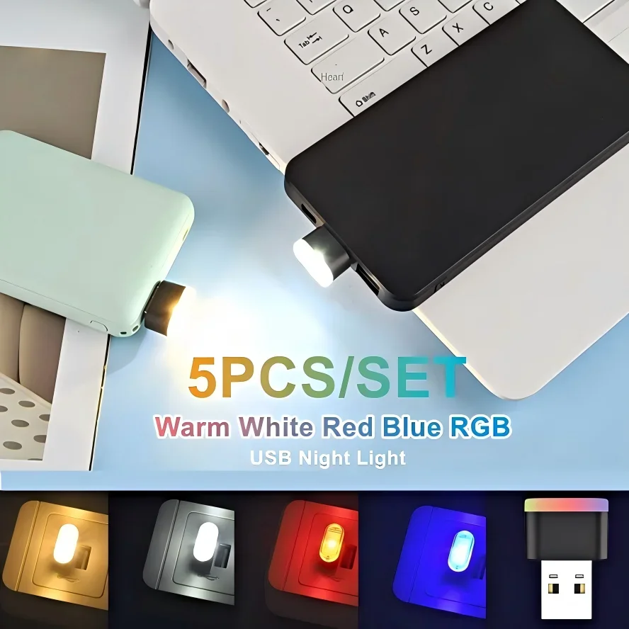 5Color/Set Mini USB LED Night Light Notebook Computer 5V Modeling Car ...