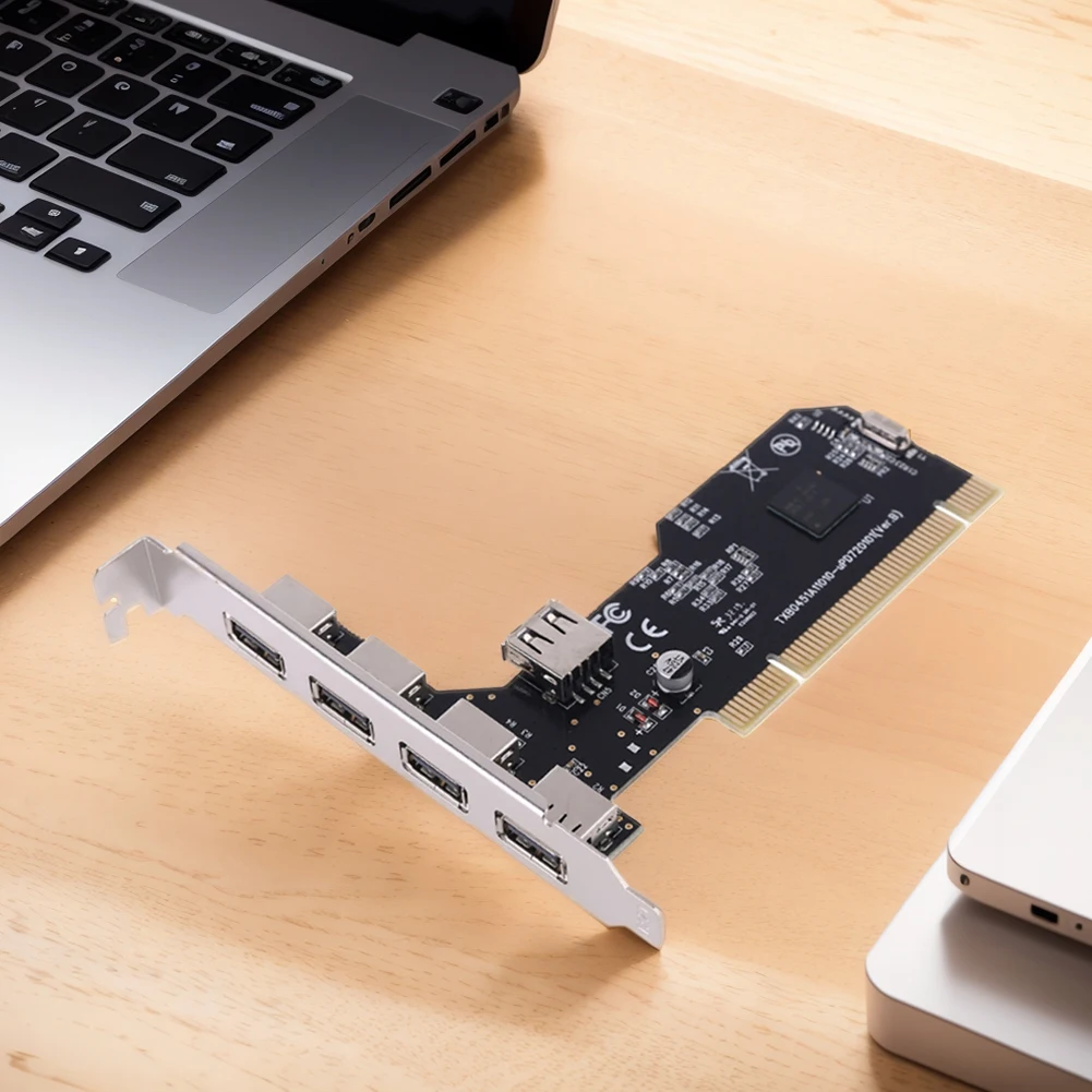 5 Ports 4 External & 1 Internal USB 2.0 PCI Hub Controller Expansion ...