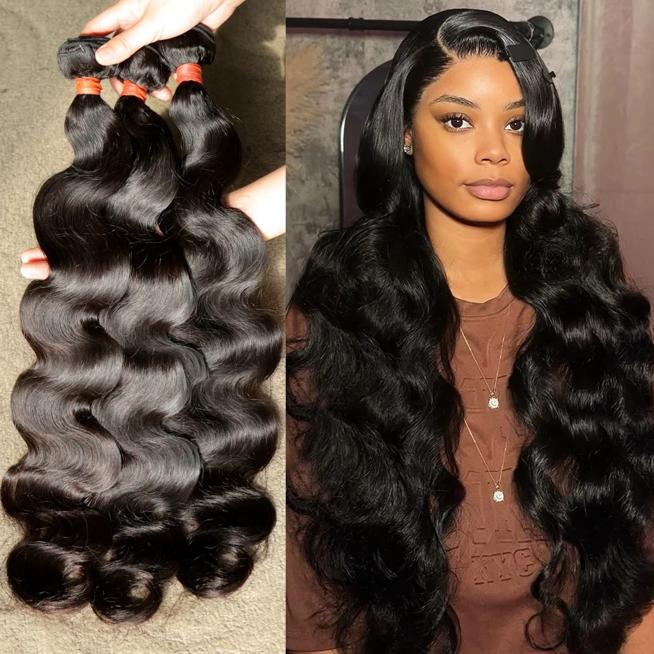 Addictive-28-30-32-40-Inch-Brazilian-Body-Wave-Human-Hair-Bundles-Remy ...