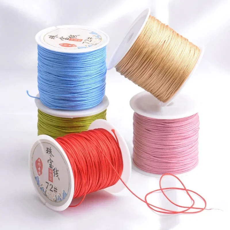 0.8 mm Satin Nylon Trim Cord Rattail Silk Cord for Jewelry Making, 45 m ...