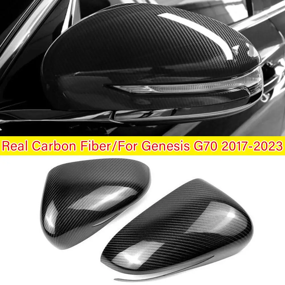 For-Genesis-G70-2017-2023-Real-Carbon-Fiber-Rearview-Car-Sticker-Side ...