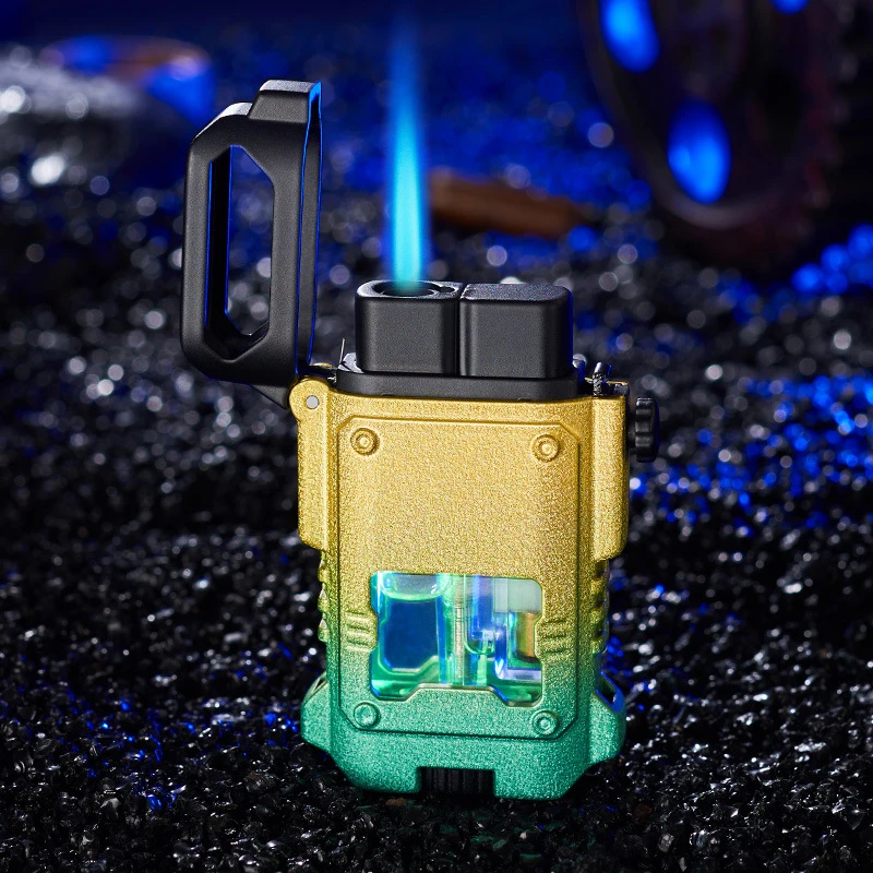 Encendedor gradiente de Metal para hombres, linterna a prueba de viento ...
