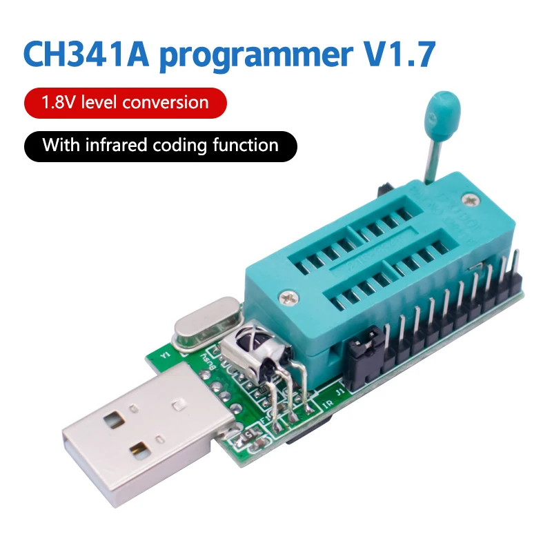 CH341A-Programmer-V1-7-1-8V-Level-Shift-W25Q64FW-W25Q128FW-Gd25LQ64 ...