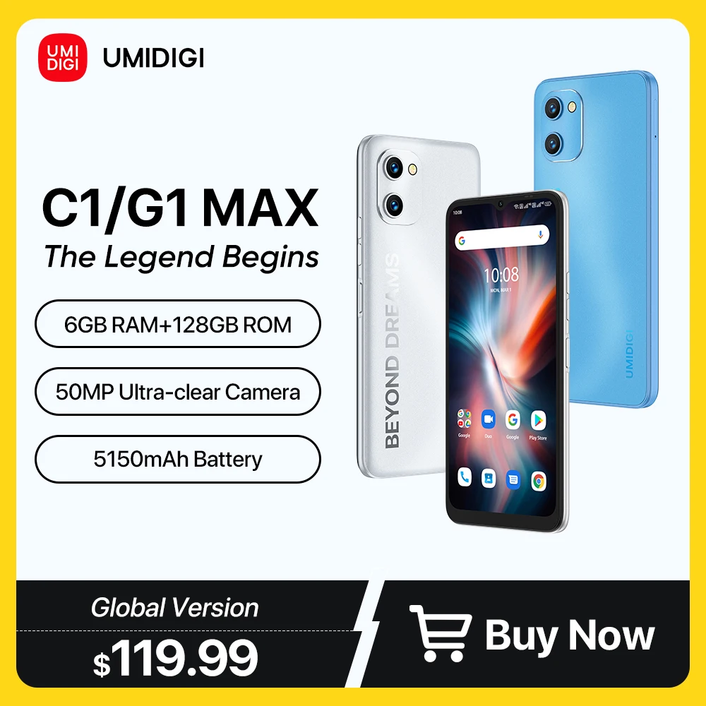 UMIDIGI-tel-fono-inteligente-C1-G1-Max-6GB-128GB-Unisoc-T610-ocho-n ...