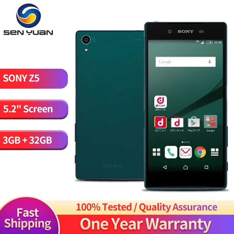 Original Sony Xperia Z5 E6683 4g Telefone Móvel 5.2 3 3 3gb + 32gb Duplo Sim 23mp Câmera ...