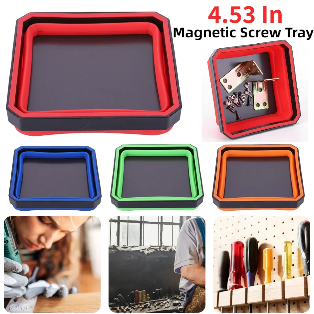 4.53 In Magnetic Screw Tray Collapsible Magnetic Parts Tray Tools Parts ...