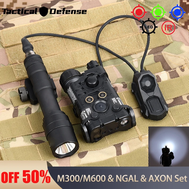 Airsoft NGAL Tactical Red Green Blue Laser White LED Scout Light Surefi ...