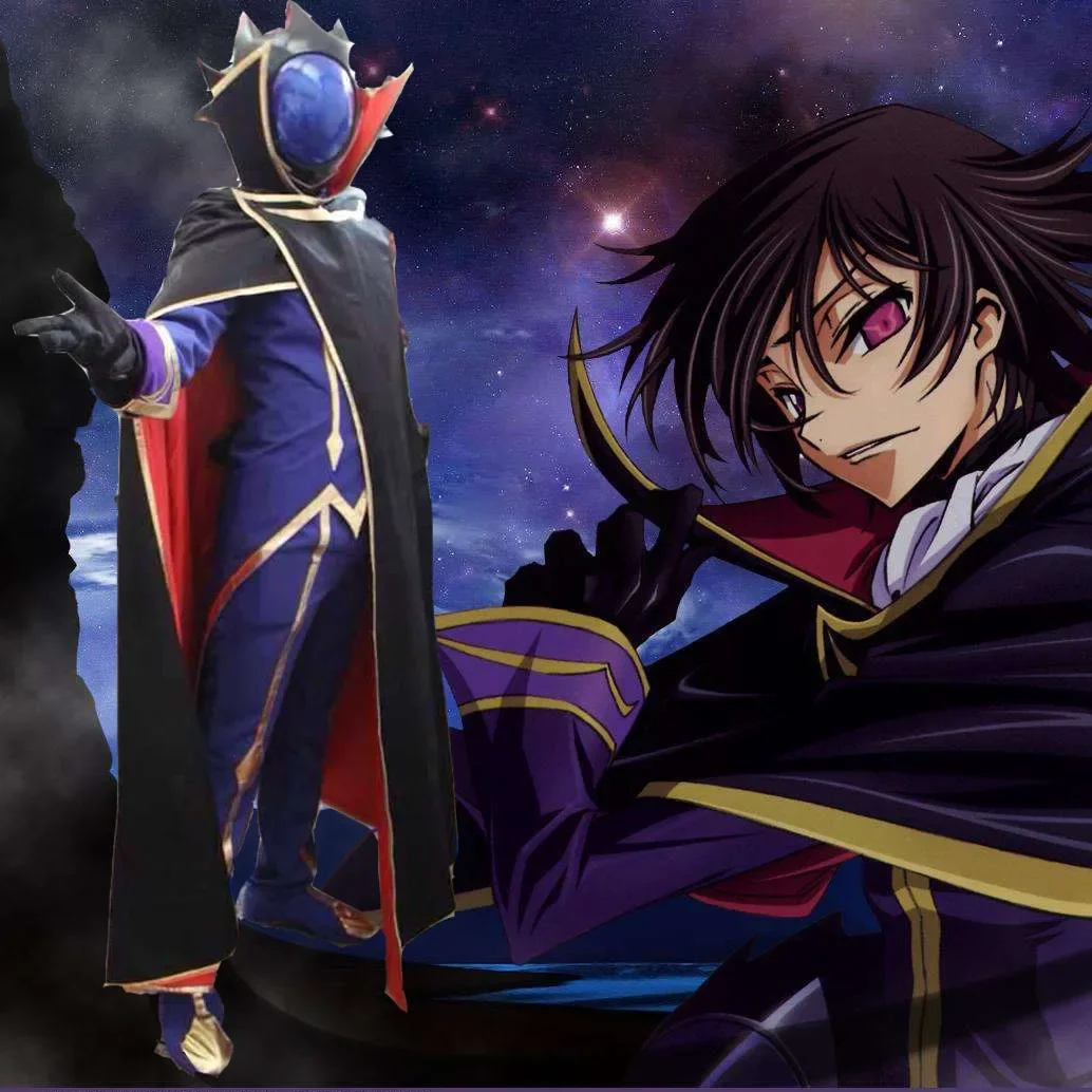Anime Code Geass Cos Lelouch Cosplay Costume Outfit (with Cloak ...
