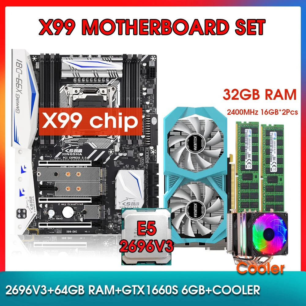 X99-d8i Motherboard Kit Xeon E5 2696 V3 Cpu 32gb Ram (16gb * 2) With ...