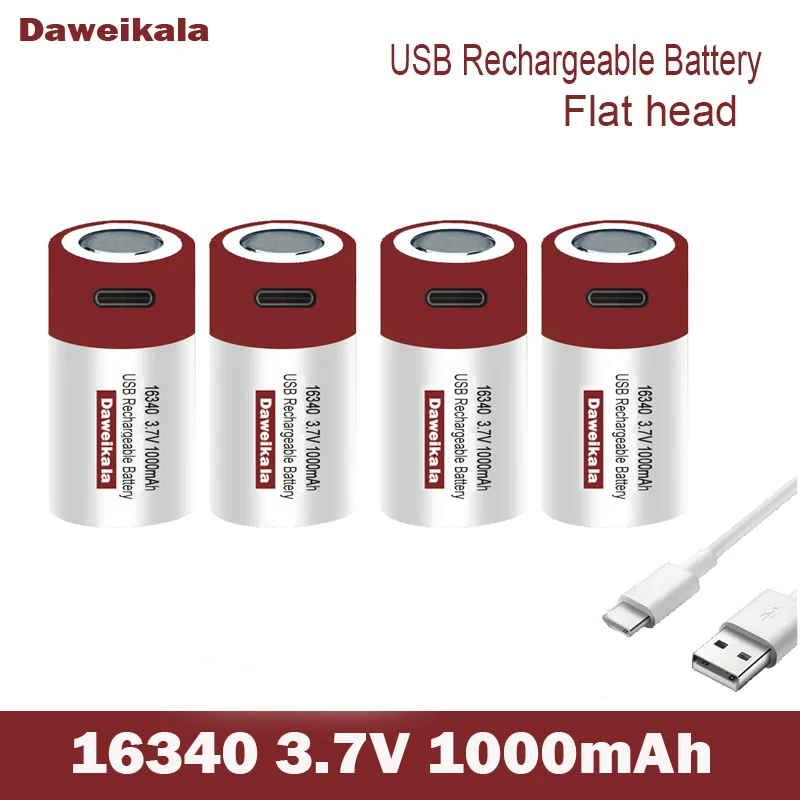 New-USB-Fast-Charging-Original-Large-Capacity-1000-mah-CR123A ...