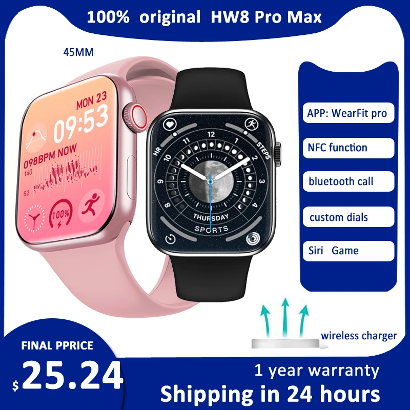HW8 Pro Max reloj inteligente para hombre y mujer, pulsera con pantalla ultraancha de 2,0 ...