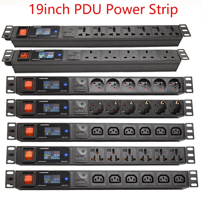 19Inch-PDU-Power-Strip-Cabinet-Rack-Mount-Digital-Voltmeter-Ammeter ...