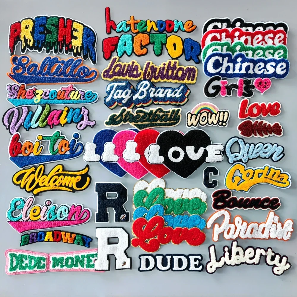 Embroidery-Chenille-Letter-Patch-embroidered-Letters-Badges-cute ...