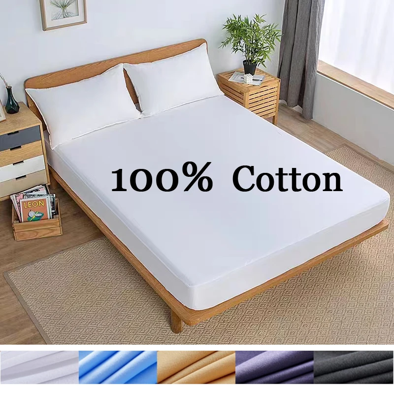 100-Cotton-Air-Permeable-Anti-Pull-Fitted-Sheet-No-Pillowcase-Elastic ...