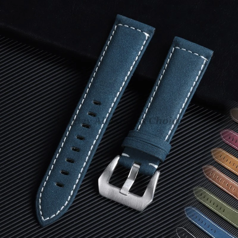 Vintage-Matte-Watch-Strap-Genuine-Leather-Watchband-18mm-20mm-22mm-24mm ...
