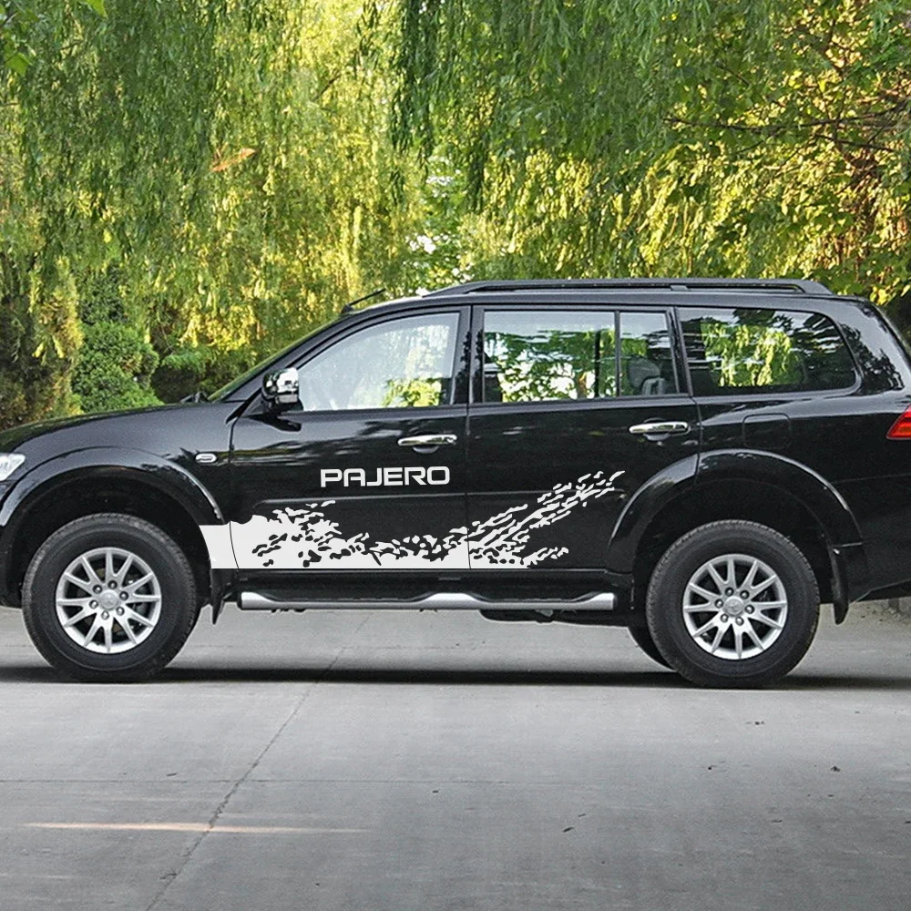 2PCS-For-Mitsubishi-Pajero-Car-Door-Side-PVC-Stickers-Auto-Vinyl-Film ...