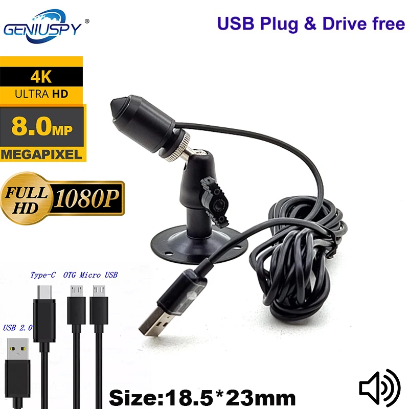 18.5MM 1080P 8MP 4K Mini Bullet USB Webcam Camera IMX179 Video Web Full ...