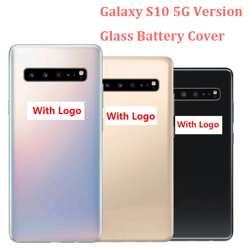 삼성 갤럭시 S10 5G SM G977B G977 유리 하우징 배터리 커버 후면 커버 케이스, S10 5G 버전 후면 도어 교체 부품, 신제품| | - AliExpress