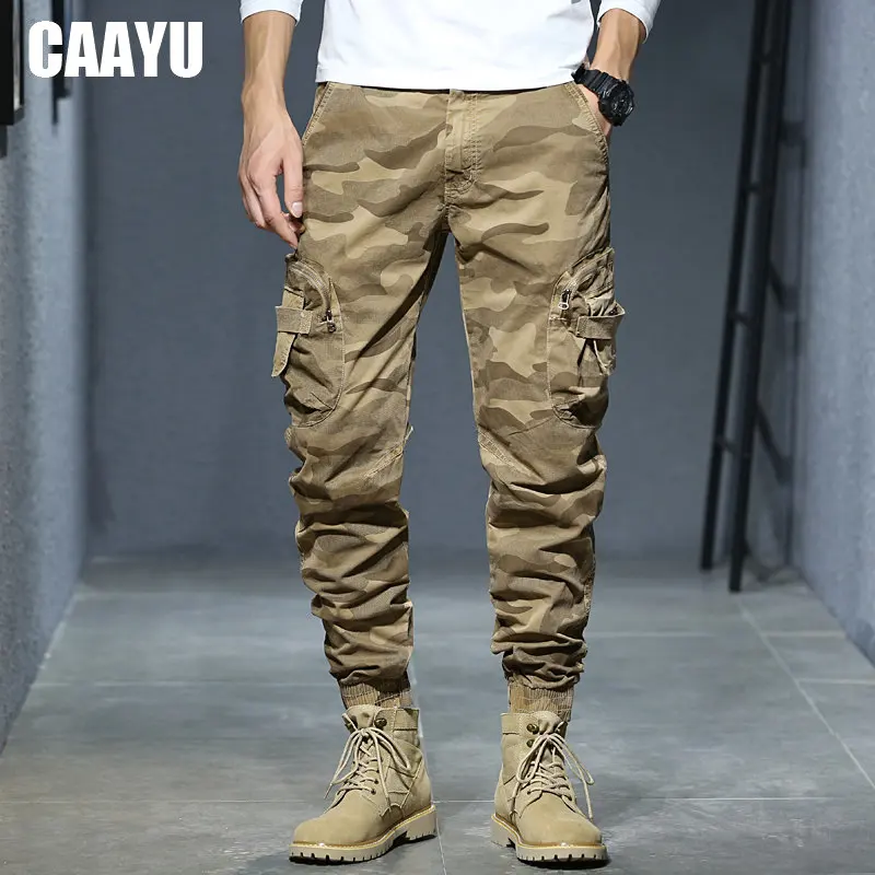 CAAYU Joggers Cargo Pants Men Casual Hiphop MultiPocket Male Trousers ...