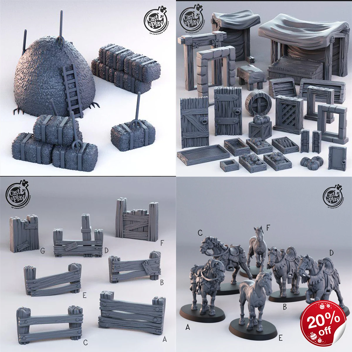 Town-Modular-Accessories-Fence-Stables-Grass-Stacks-House-Dungeons ...