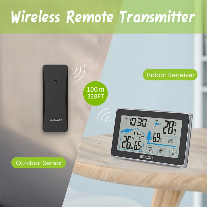 Smart Weather Station Intelligent Touch Screen In/Outdoor Electronic ...