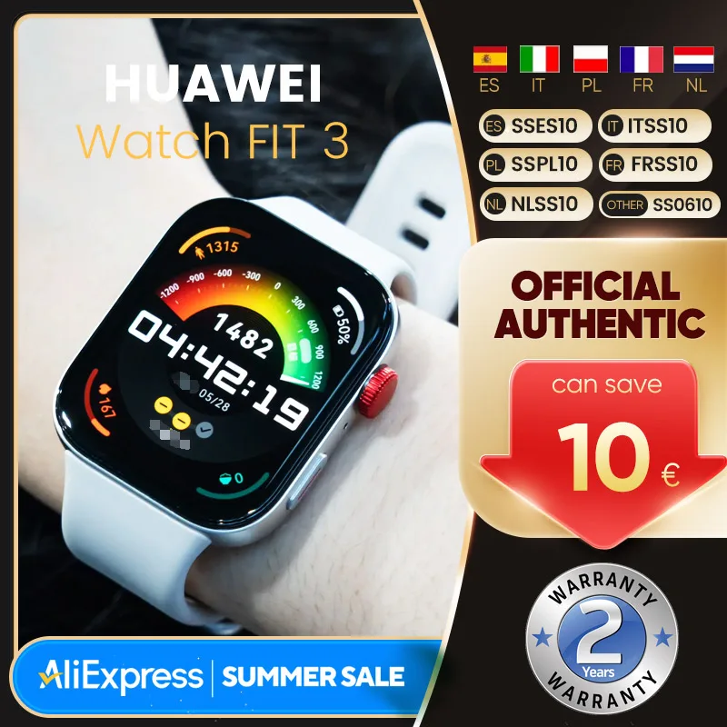 Huawei Watch Fit 3 Smartwatch 1.82" AMOLED Screen 10-Day Battery Life ...