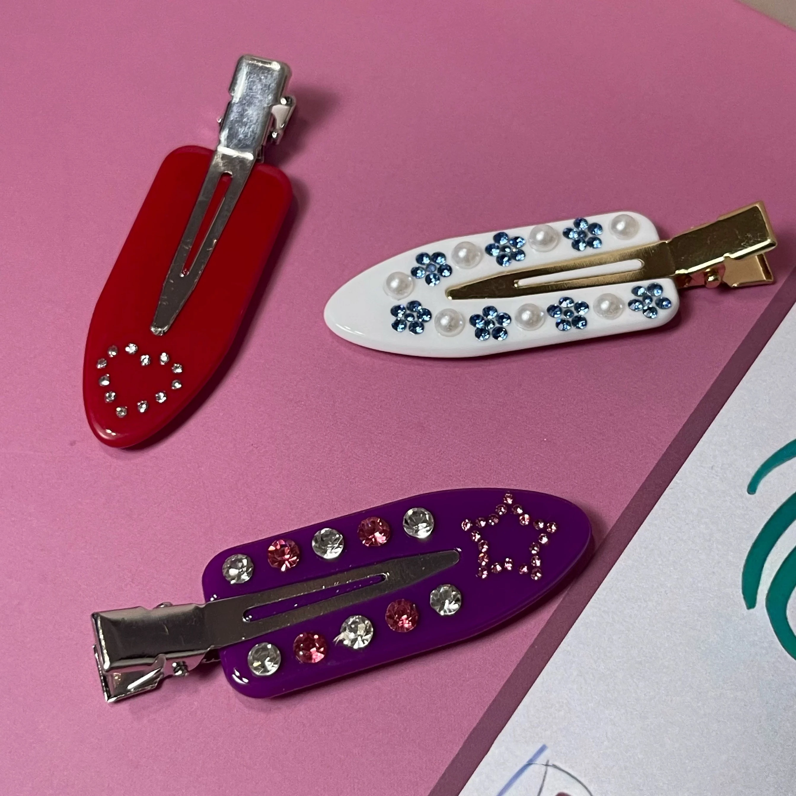 Love-Heart-Rhinestone-Bangs-Clips-Sweetheart-Design-Hair-Claw-Clip-Hair ...