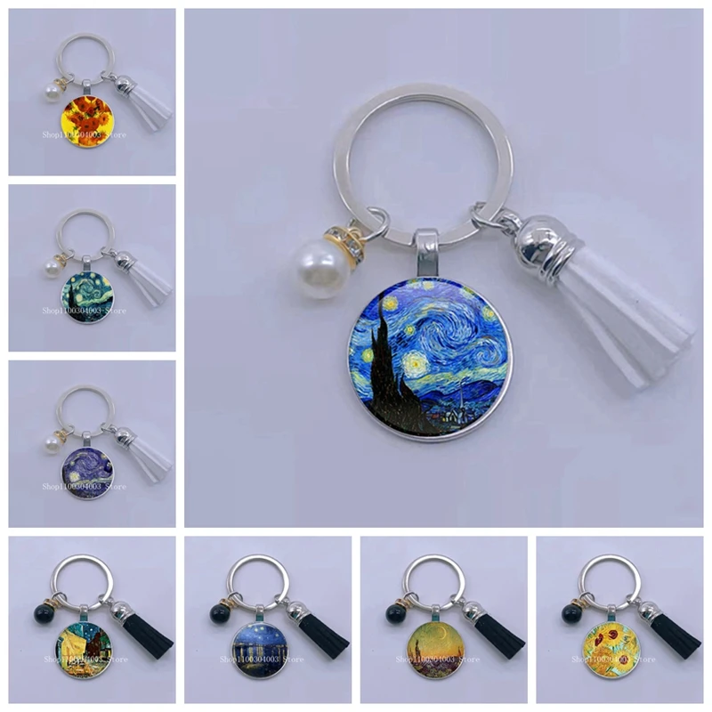 Van-Gogh-Painting-Keychain-Starry-Night-Stud-Earrings-Van-Gogh ...