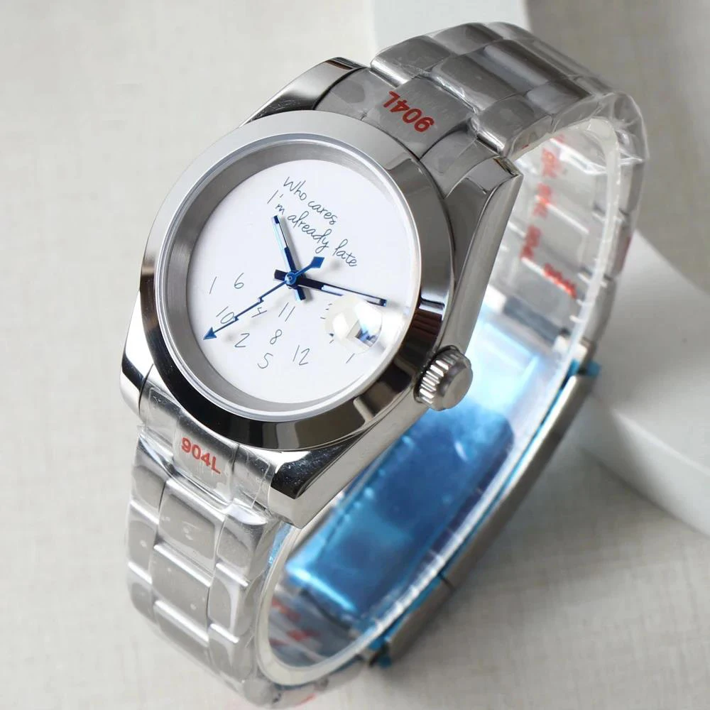 Top-Men-Women-Watch-Who-cares-I-m-already-late-Silver-Sapphire-Glass ...