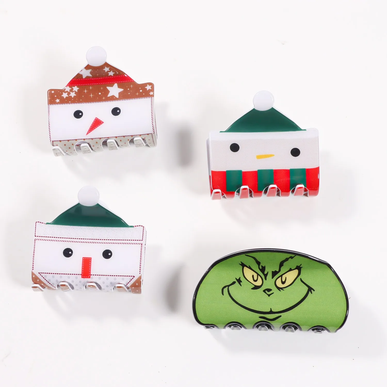 New Cute Christmas Hair Claw Kawaii Snowman Crab Hair Clips PVC Funny ...