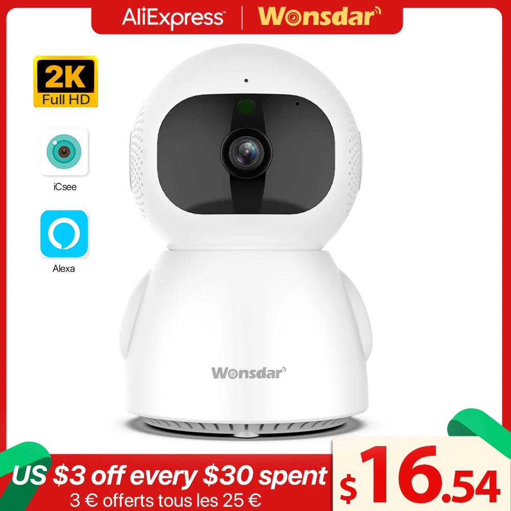 2k Hd Ip Camera Indoor Wifi Wireless Ptz Camera Automatic Tracking Home ...