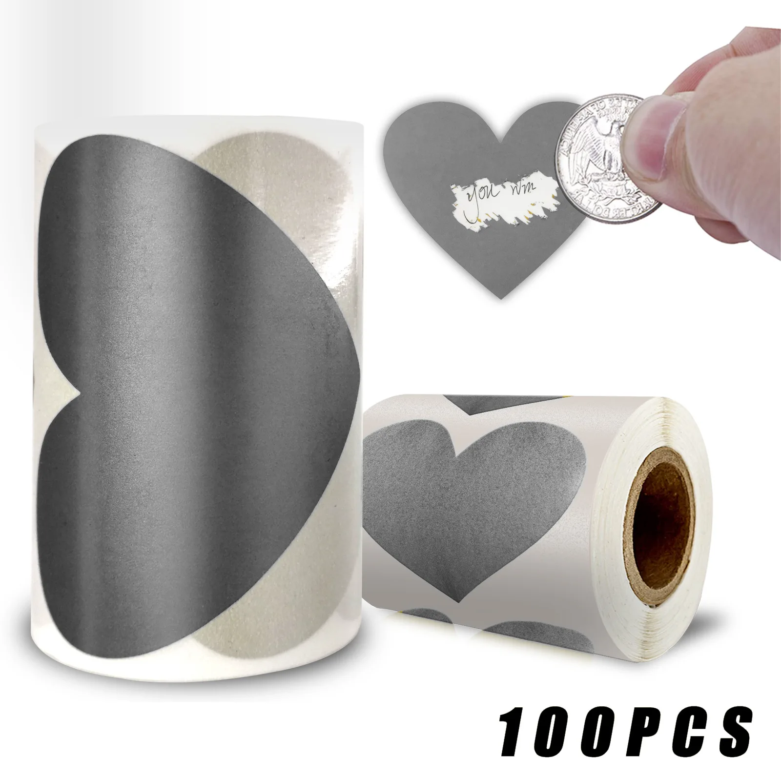 Roll up, scraping, gray self adhesive sticker labels 100 pieces / roll ...