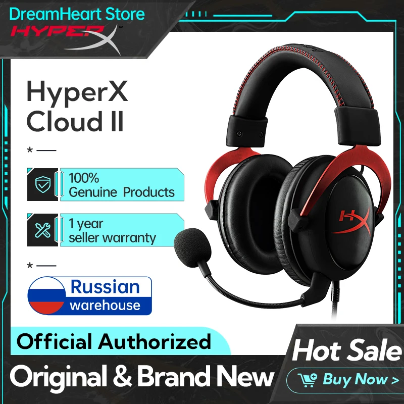 HyperX Cloud II 게임용 헤드셋, PC 노트북용, 마이크 포함, Hi Fi 7.1 서라운드 사운드, 정품|해드폼/헤드셋| - AliExpress