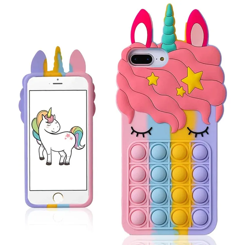 3D-Unicorn-Push-Bubble-Fidget-Toys-Case-for-IPhone-11-12-13-Pro-Max-XS ...