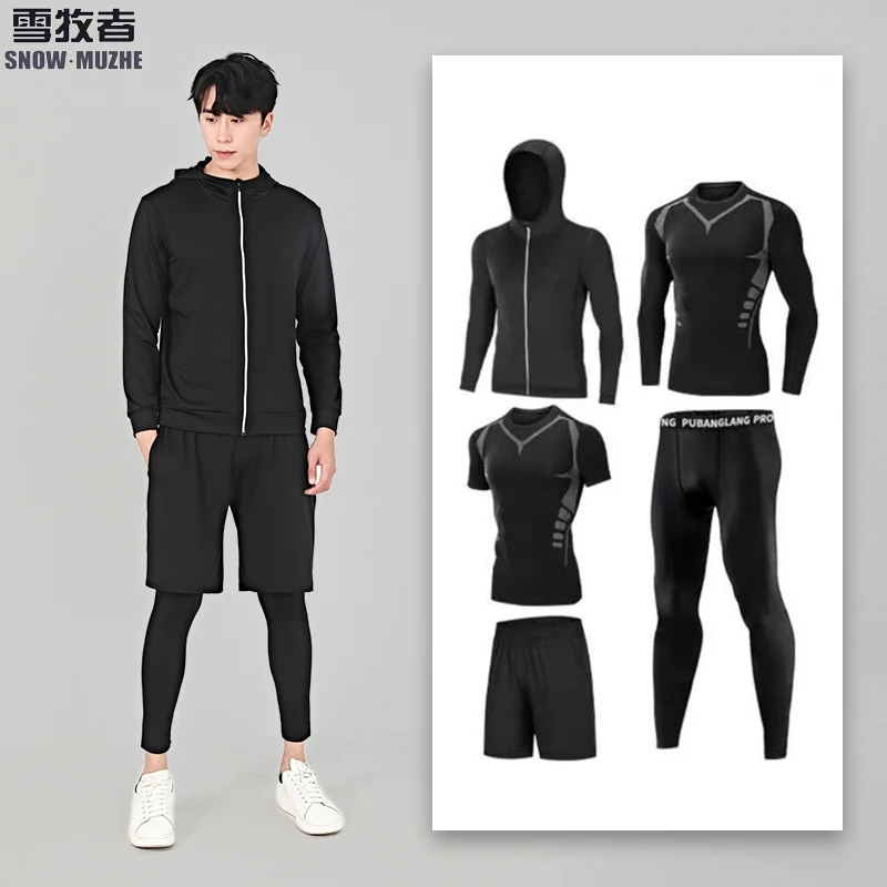 Sportswear-Gym-Fitness-Tracksuit-Men-s-Running-Sets-Compression ...