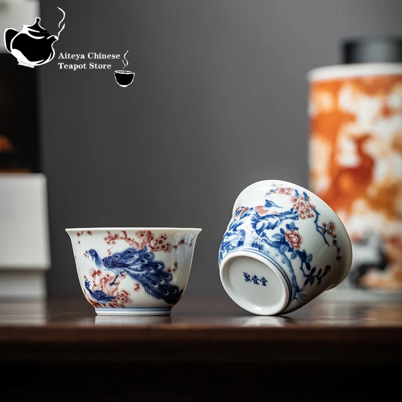Blue-and-White-Porcelain-Master-Cup-Handmade-Ceramic-Kungfu-Tea-Bowl ...