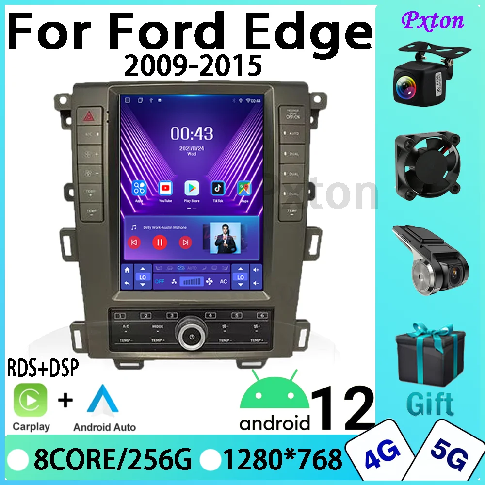 Pxton Car Radio For Ford Edge 2009 2015 Android 12 GPS Navigator Car 4G ...