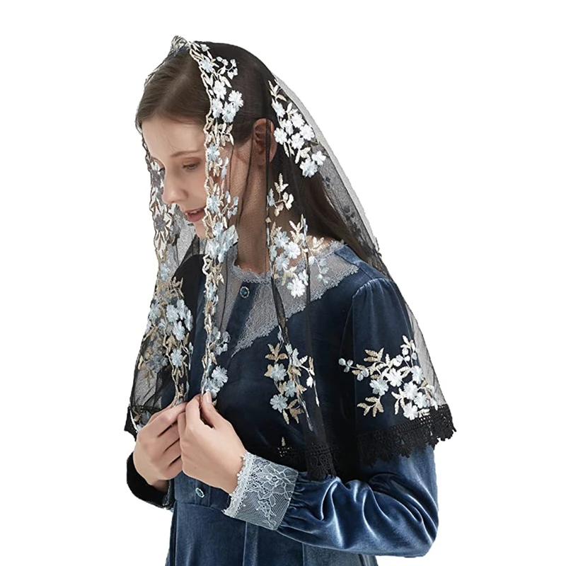 Velos-de-la-Mantilla-en-forma-de-D-para-mujer-velo-de-la-iglesia-con ...