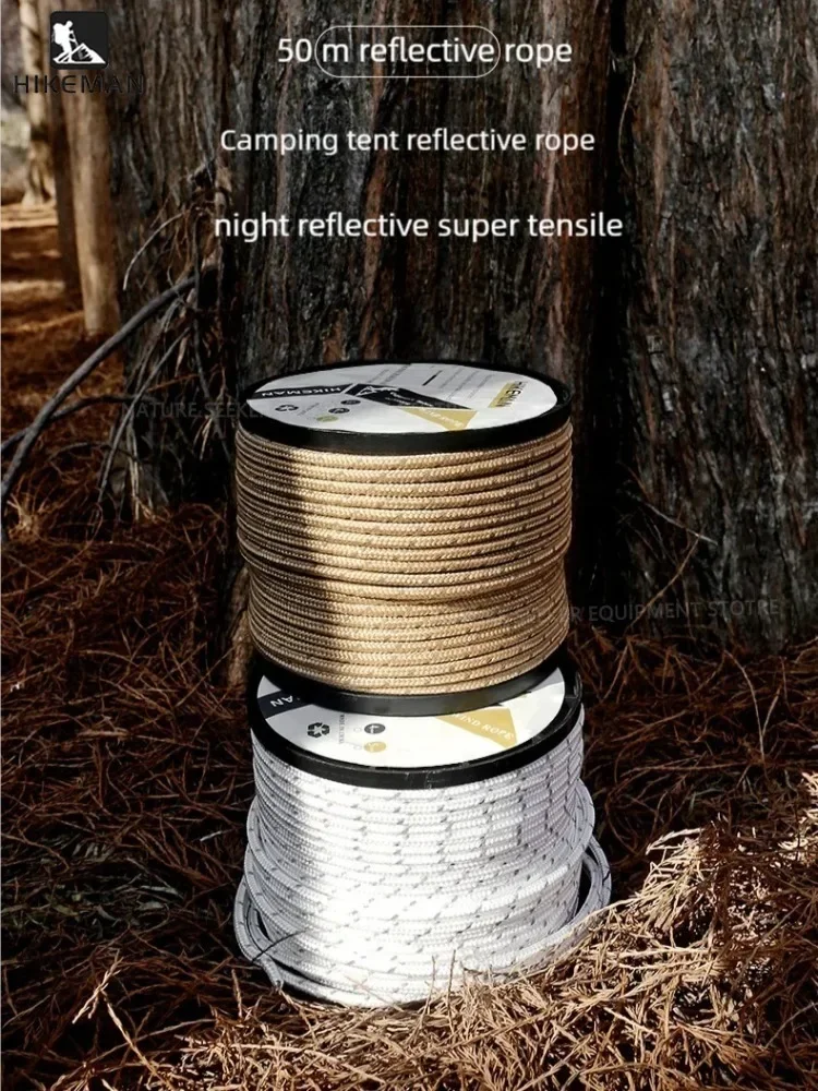 HIKEMAN-50M-Camping-Wind-Rope-Outdoor-Tent-Fixing-Strap-Reflective ...